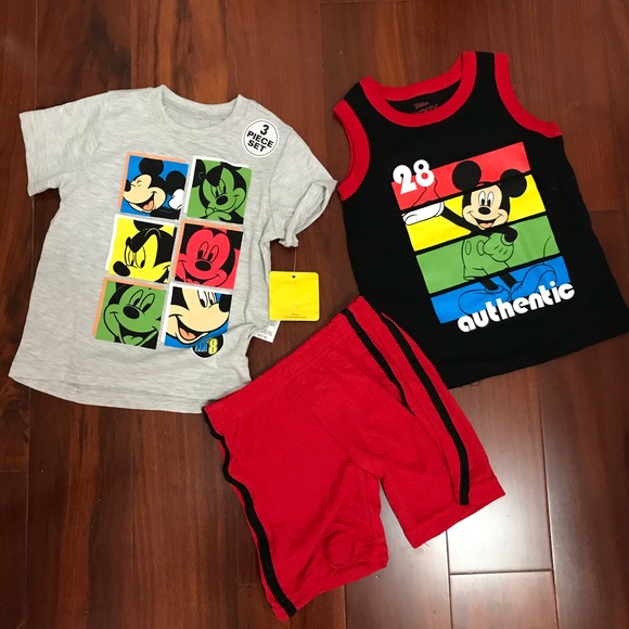 Disney | Matching Sets | Disney Mickey Mouse 3pieces Shorts Set | Poshmark